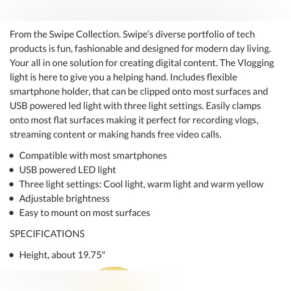 Swipe | Cameras, Photo & Video | Set Of Vlogging Light And Phone Holder ...